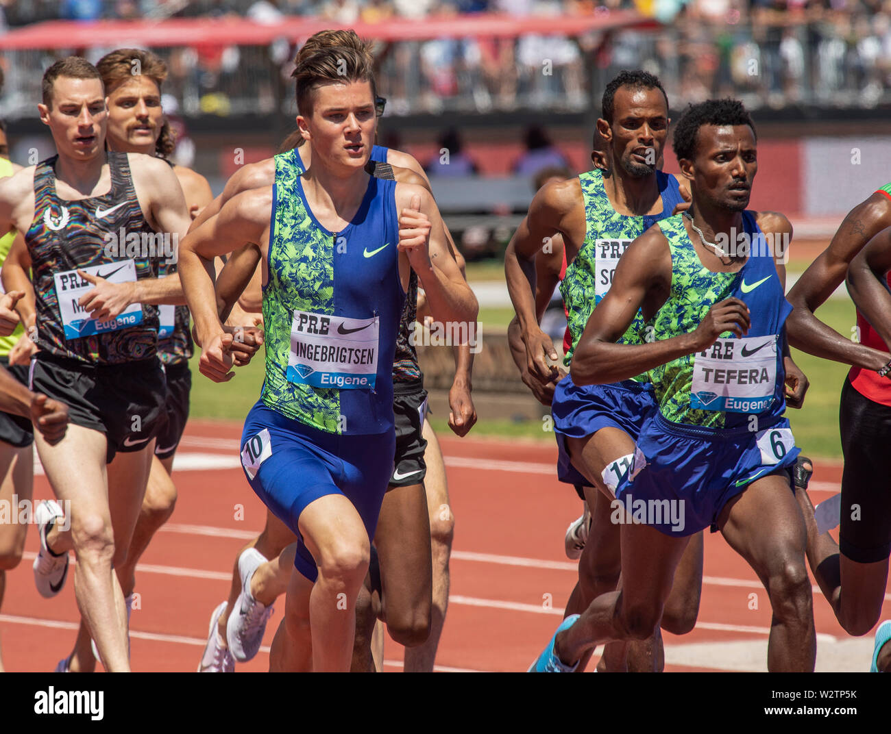 CALIFORNIA - USA - 30 JUNE 2019: Jakob Ingebrigtsen and Samuel Tefera ...