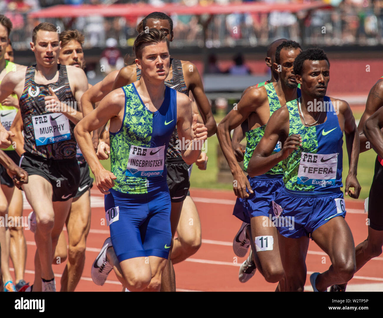 CALIFORNIA - USA - 30 JUNE 2019: Jakob Ingebrigtsen and Samuel Tefera ...