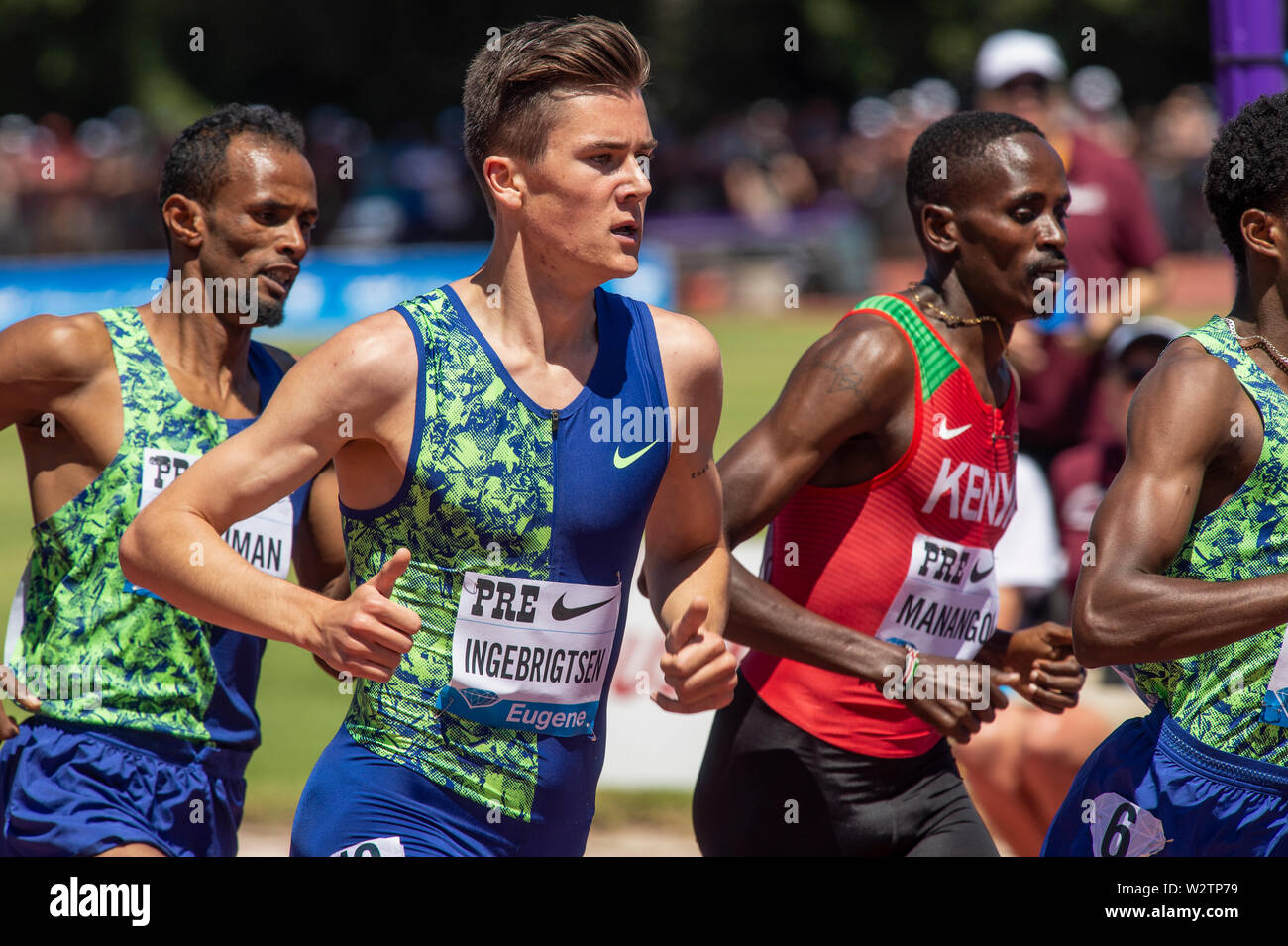 CALIFORNIA - USA - 30 JUNE 2019: Jakob Ingebrigtsen competing in the ...