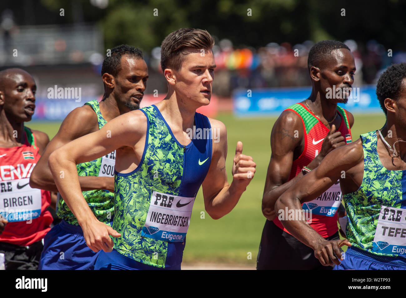 CALIFORNIA - USA - 30 JUNE 2019: Jakob Ingebrigtsen competing in the ...