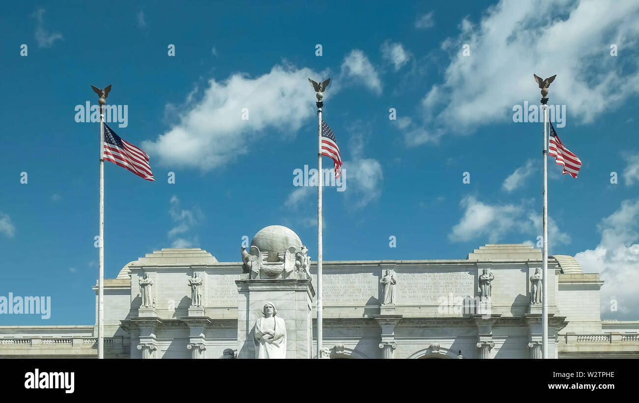 WASHINGTON, DC, USA -April, 4, 2017: close up of the exterior of union ...