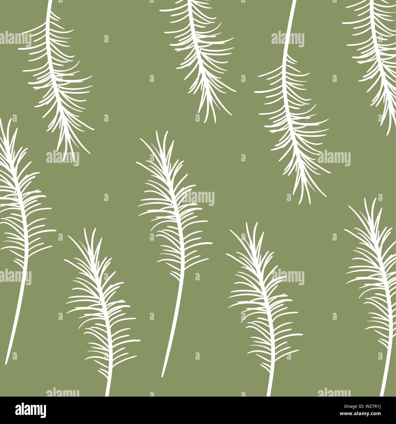 pattern of branch with leaf in white background Stock Vector Image ...
