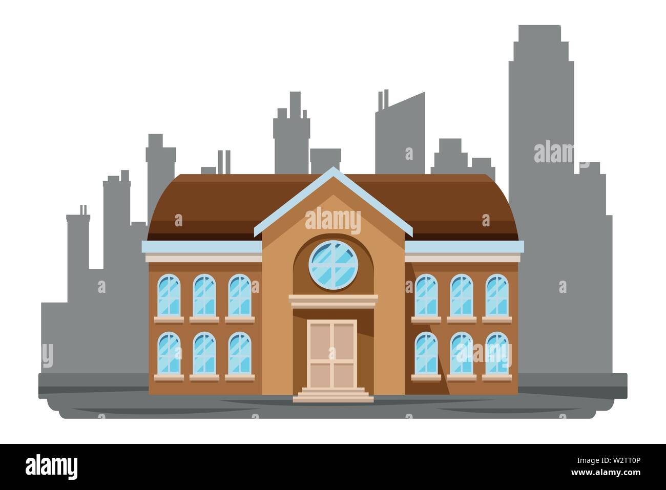 School classic building with windows Stock Vector Image & Art - Alamy