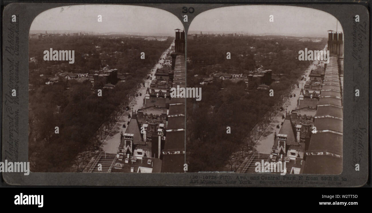 Fifth Avenue and Central Park North from 59th Street to art museum, by ...