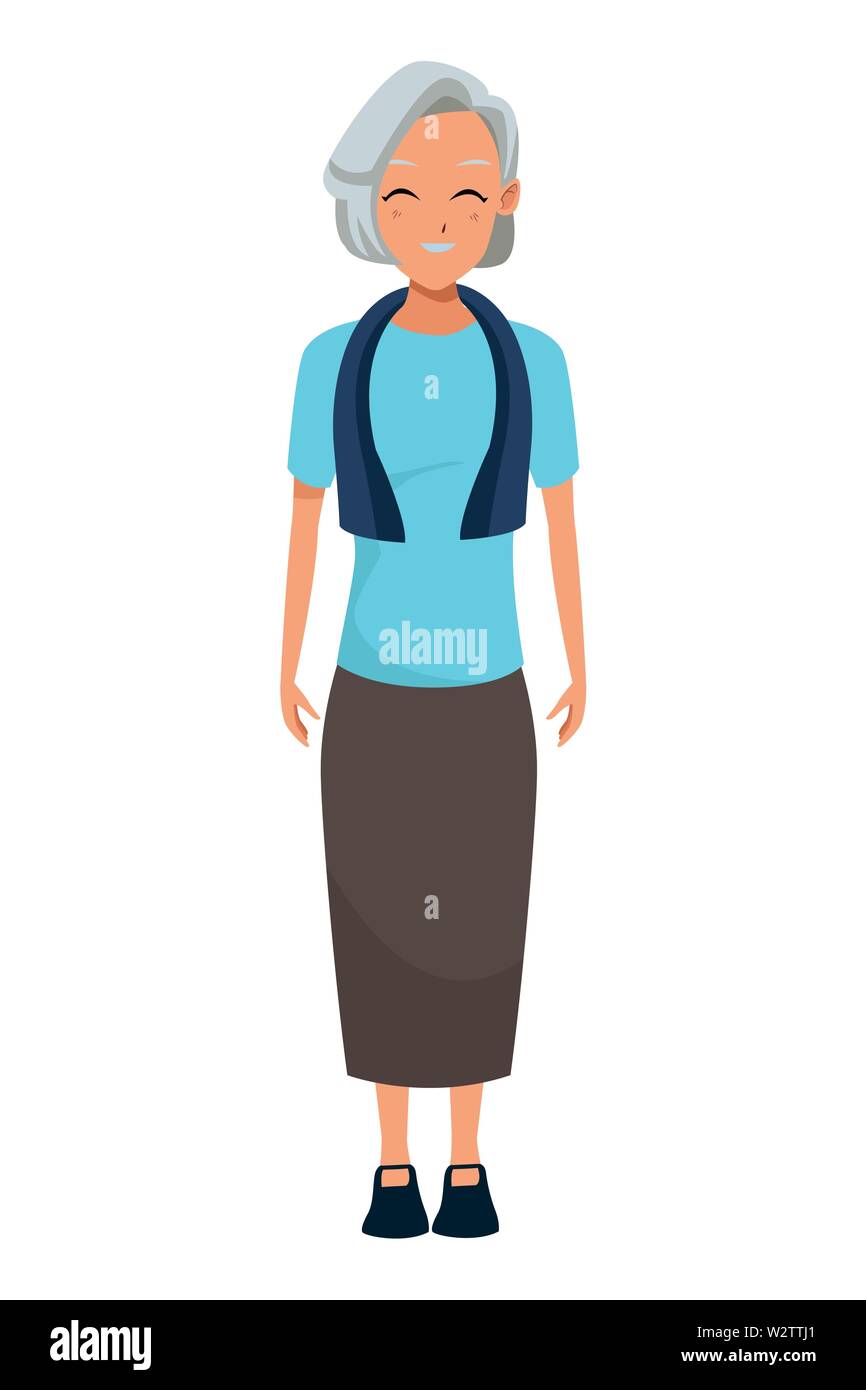 Portrait aged woman smiling Stock Vector Images - Alamy