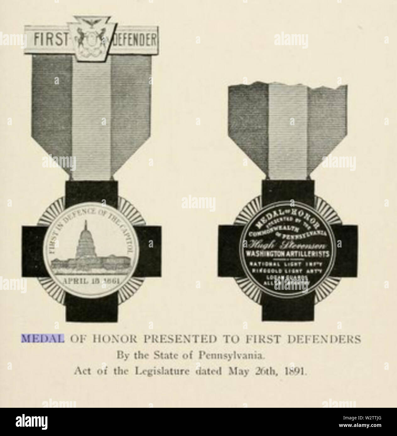 First Defenders' Medals Stock Photo - Alamy