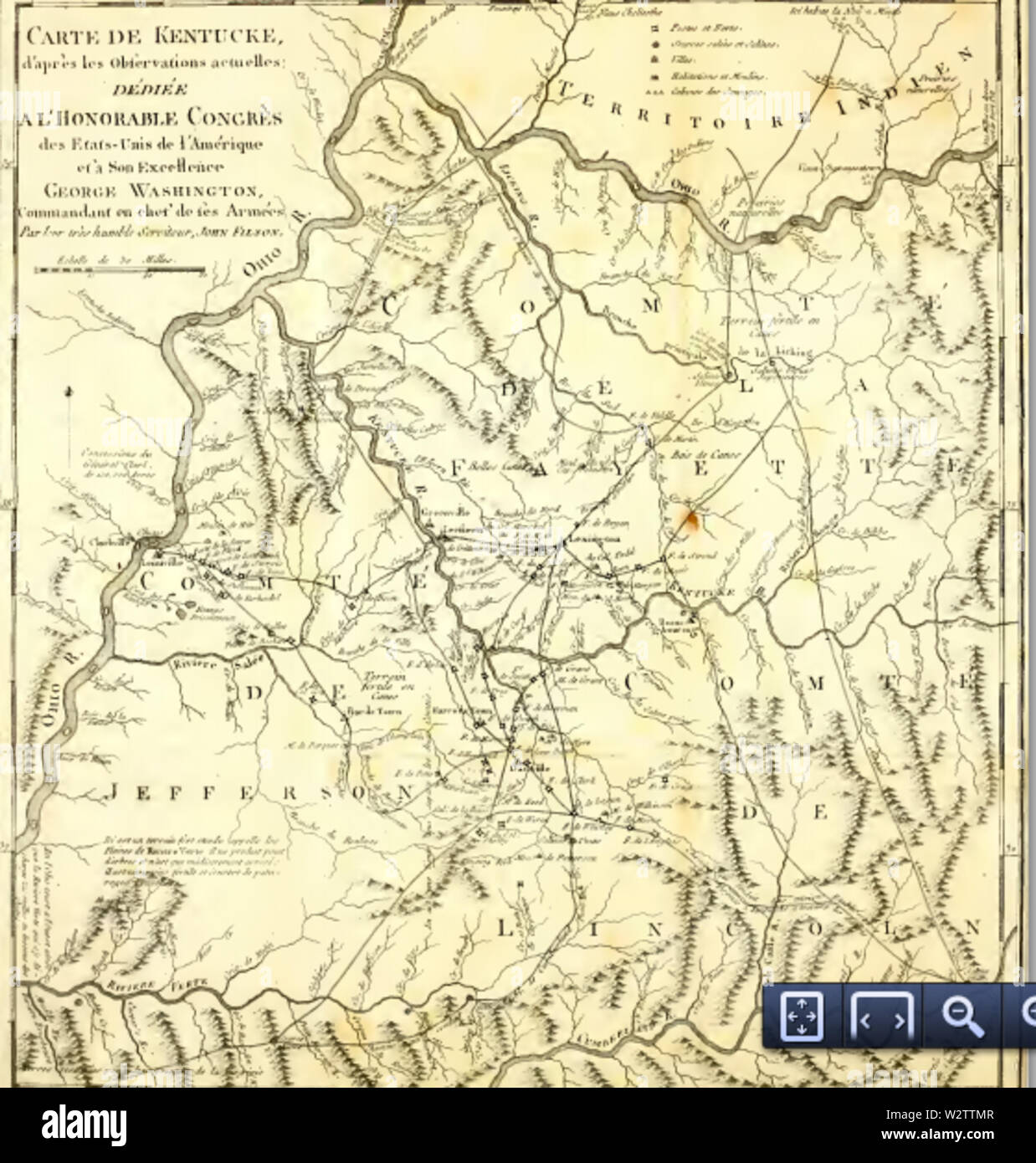 First Map of Kentucky Stock Photo - Alamy