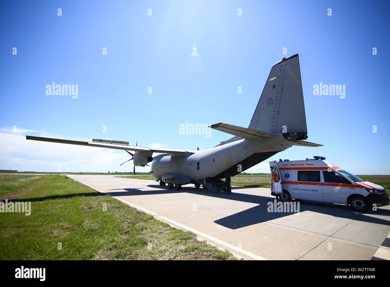 Boboc, Romania - May 22, 2019: An ambulance is parked near the rear ...