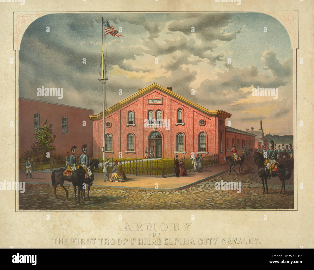 Drawing shows the armory building on the corner of 21st and Barker ...