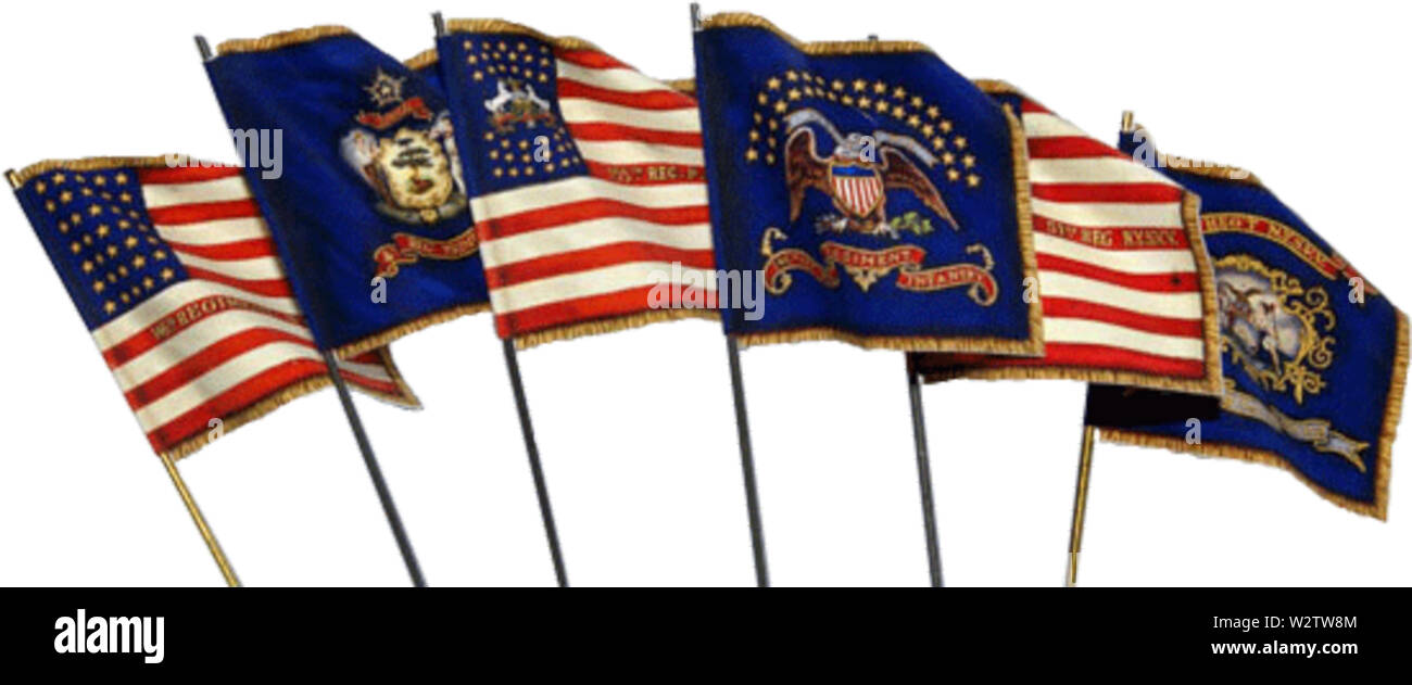 Flags of the United States Army in the American Civil War Stock Photo ...