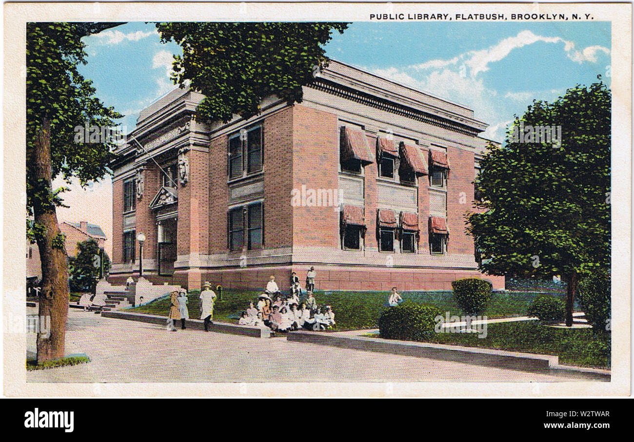 Flatbush Public Library, Brooklyn, 1915 Stock Photo - Alamy