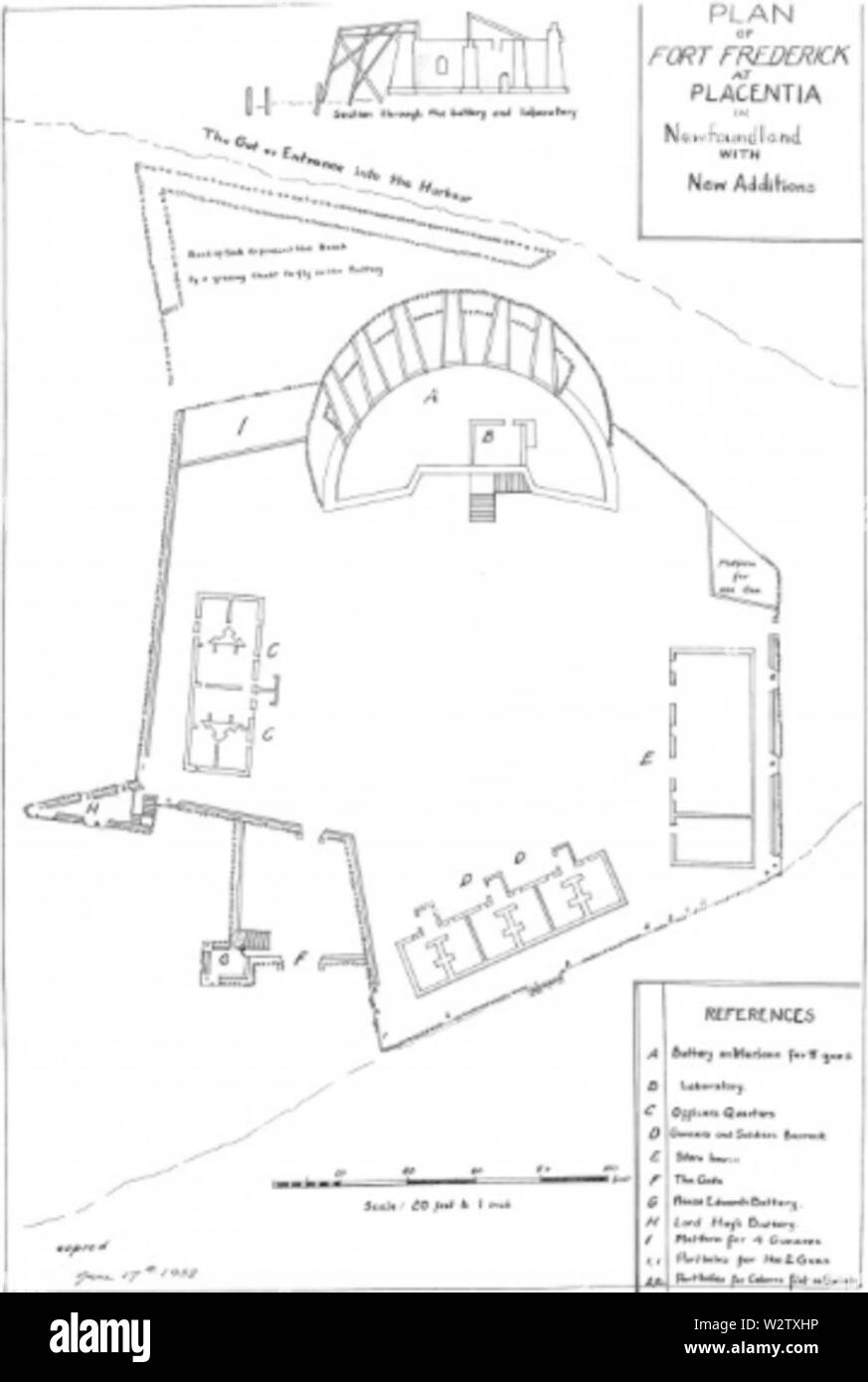Fort Frederick Newfoundland Blueprint Stock Photo - Alamy