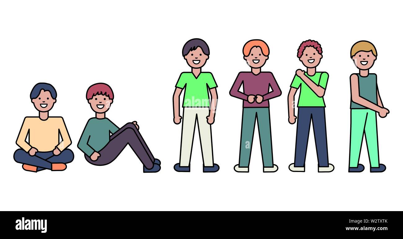 group of men avatars characters vector illustration design Stock Vector ...