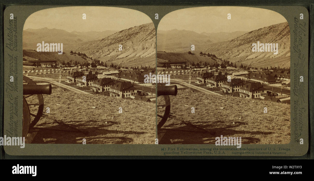 Fort Yellowstone, among the mountains, headquarters of US Troops ...
