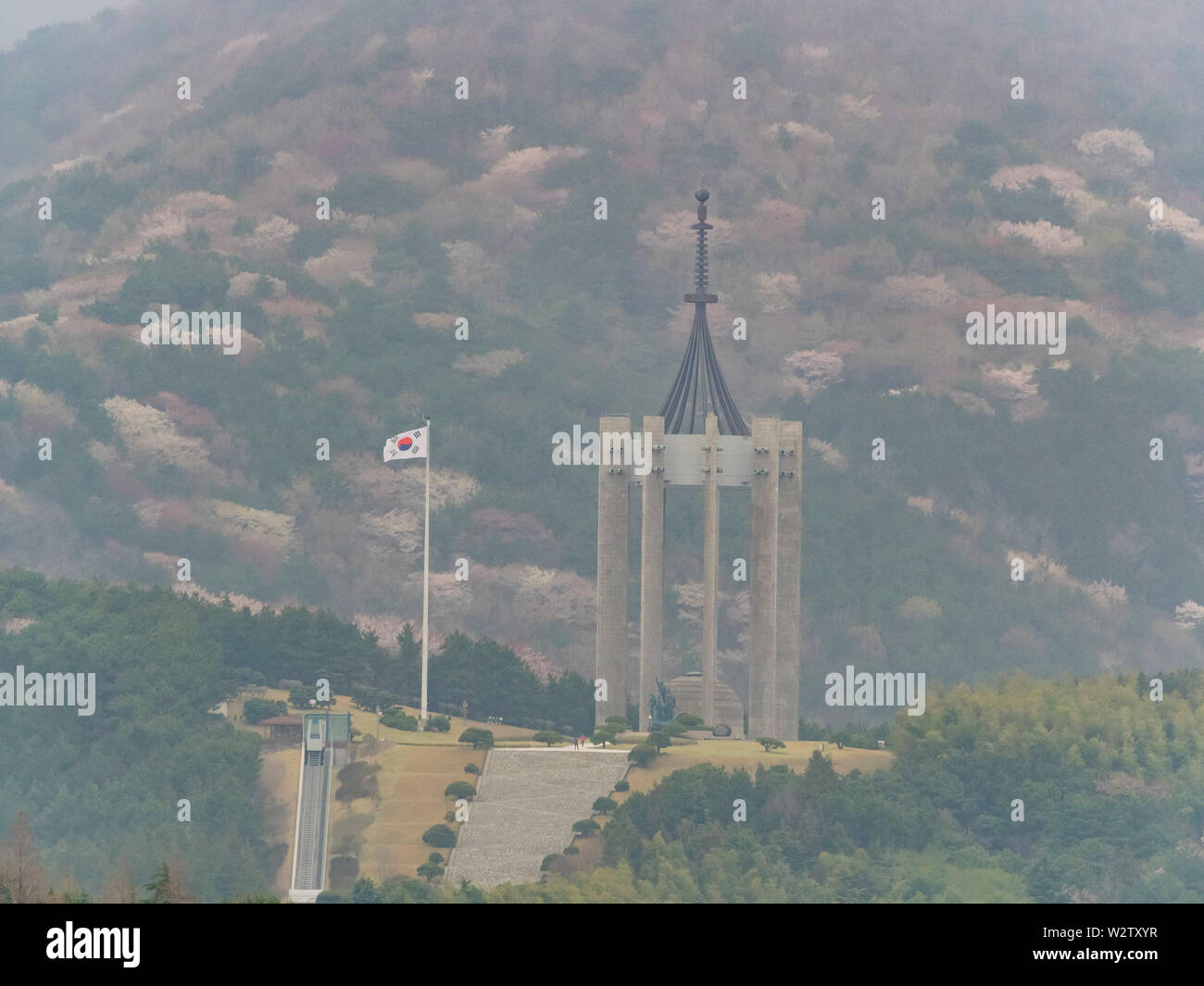 Aerial view of the Busan cityscape from Busan Tower at Busan, South ...