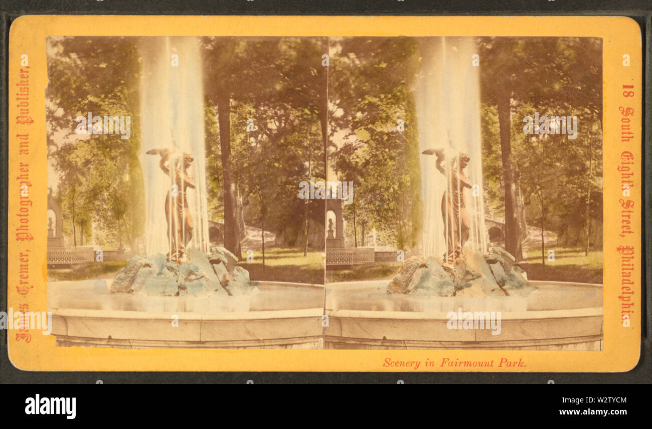 Fountain in Old Park, by Cremer, James, 1821-1893 2 Stock Photo - Alamy