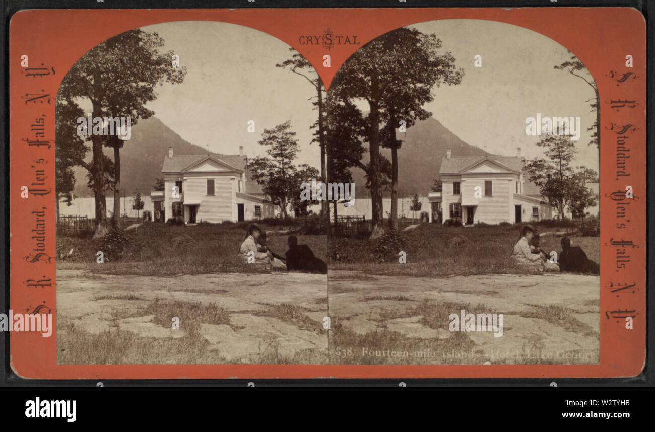 Fourteen-mile Island hotel, Lake George, by Stoddard, Seneca Ray, 1844 ...