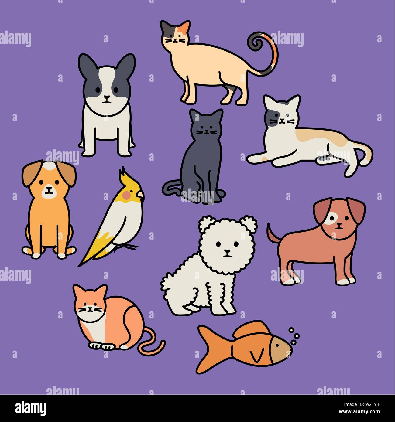 cute group of mascots adorables characters vector illustration design ...