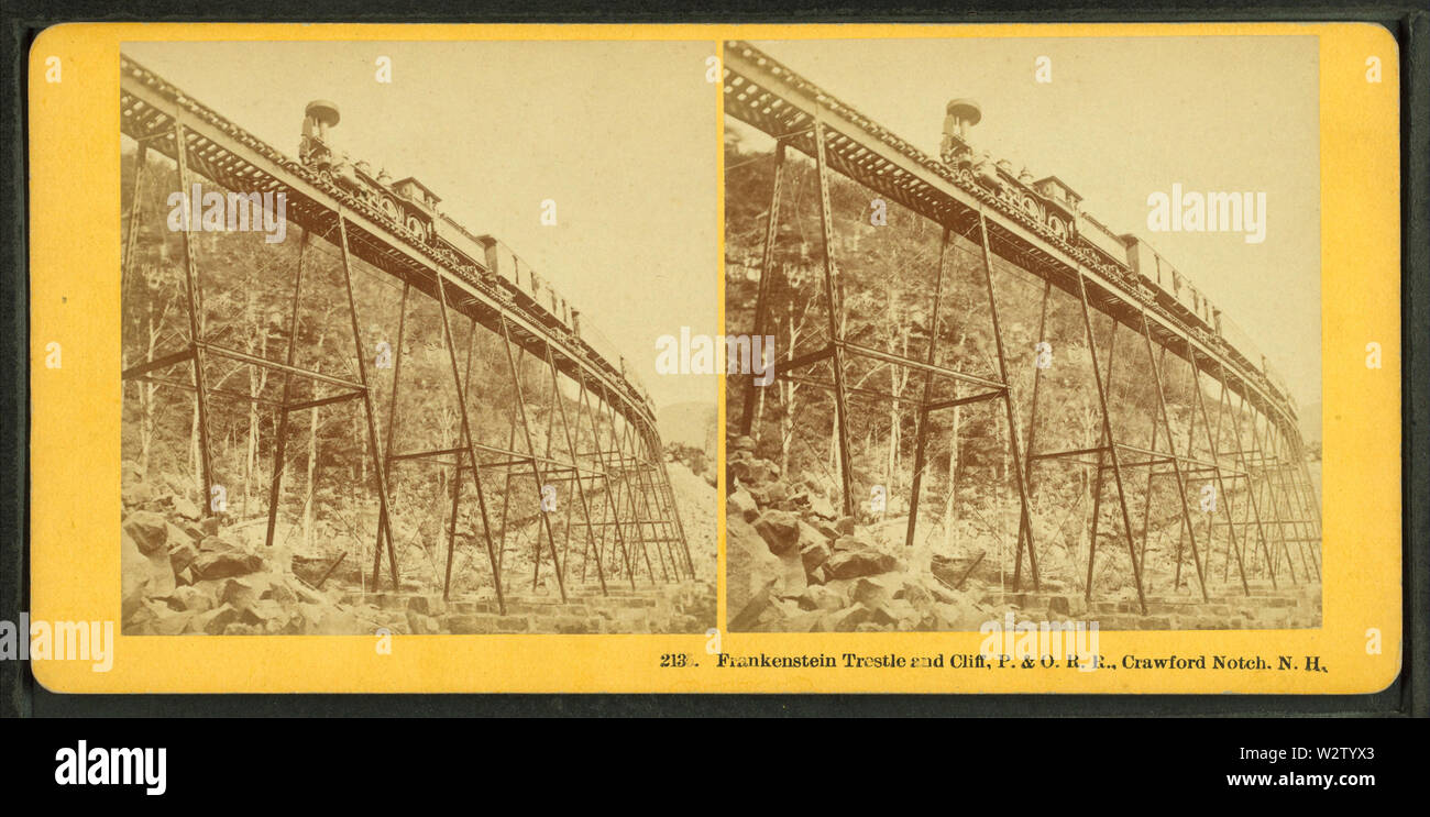 Frankenstein Trestle and Cliff, Crawford Notch, NH, from Robert N ...