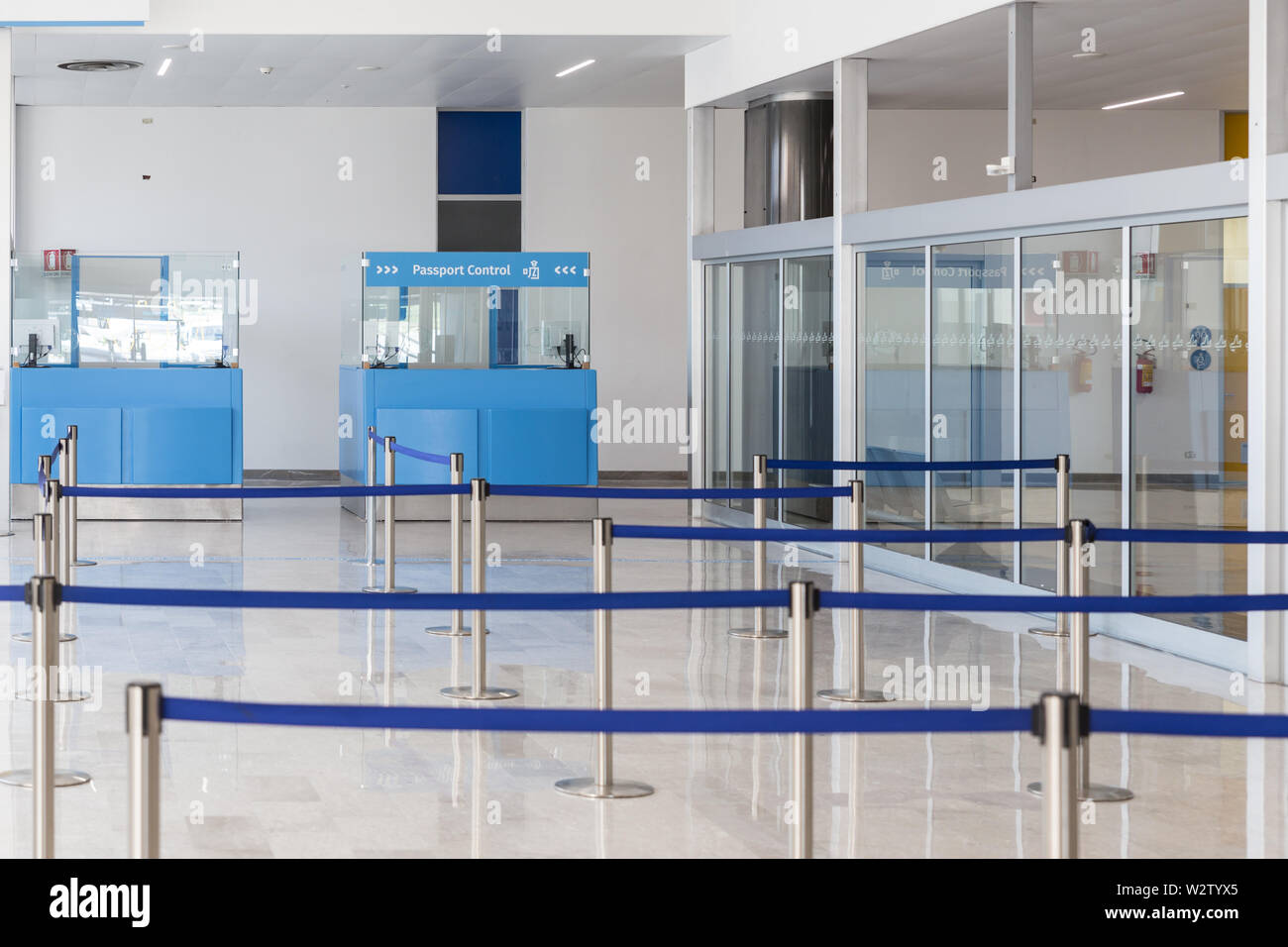 Passport control booth hi-res stock photography and images - Alamy