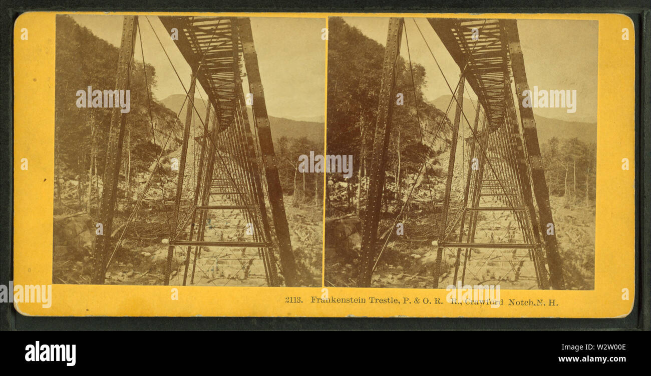 Frankenstein Trestle, P & ORR, Crawford Notch, NH, from Robert N Dennis ...