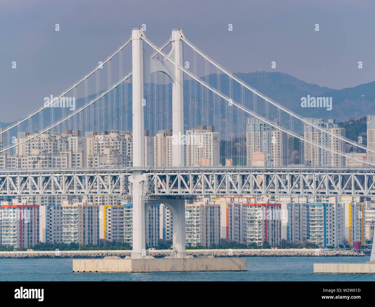 Many building with the Gwangan Bridge in the famous Haeundae District ...