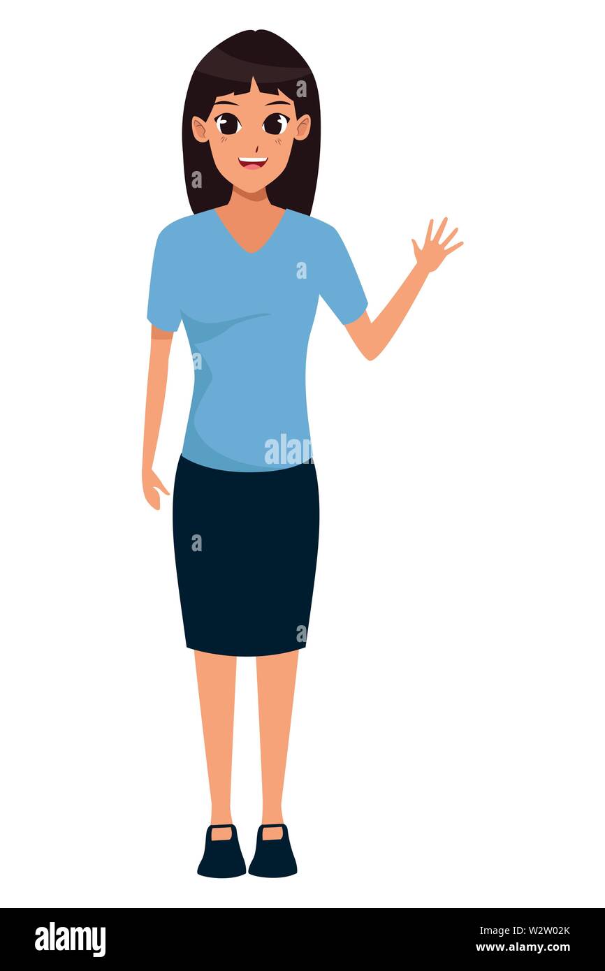 Executive businesswoman greeting cartoon Stock Vector Image & Art - Alamy