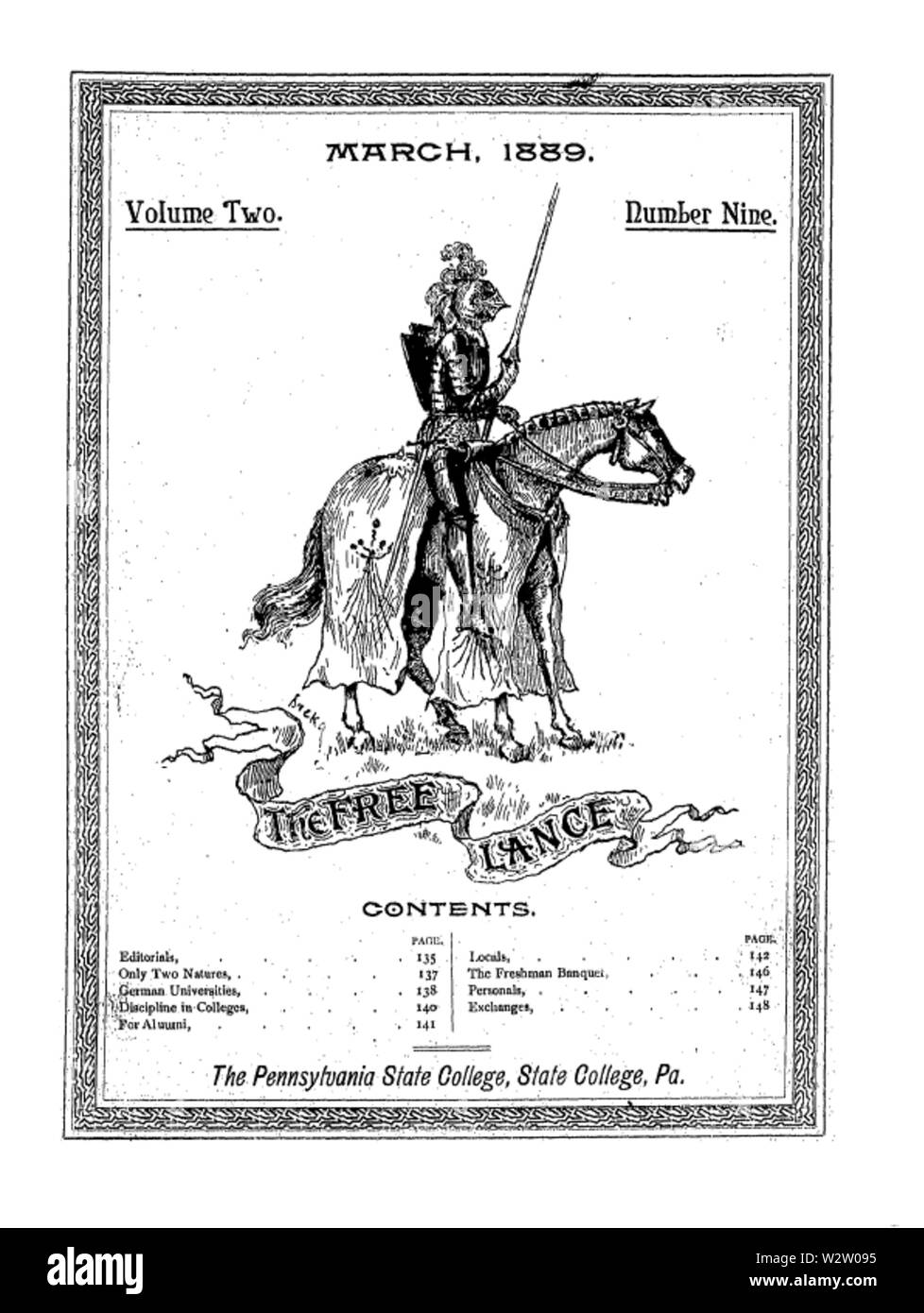 Free Lance newspaper cover 1889 Stock Photo - Alamy