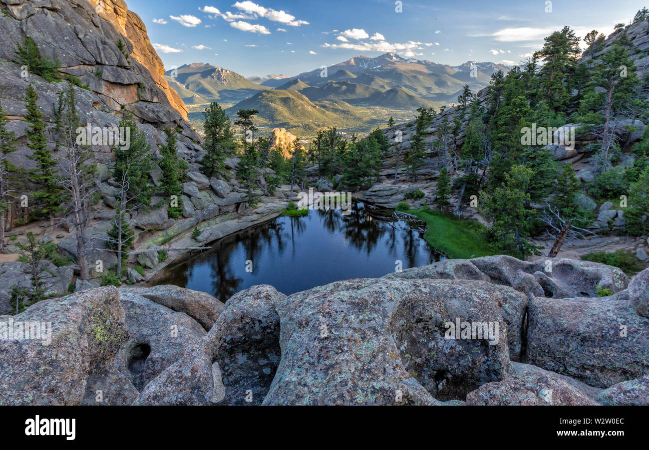 Weathered rock formations above Gem Lake in Rocky Mountain National ...