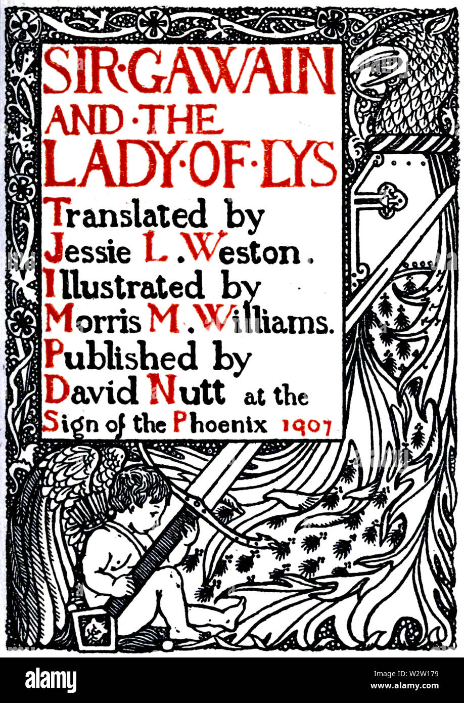Frontispiece 2 from Sir Gawain and the Lady of Lys (1907 Stock Photo ...