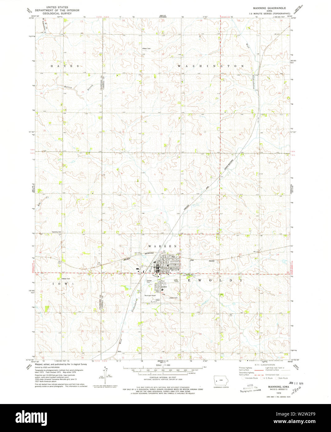 Manning iowa map hi-res stock photography and images - Alamy
