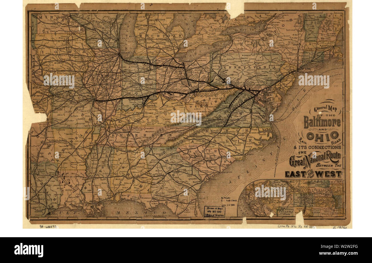 General Map of B&O RR Stock Photo - Alamy