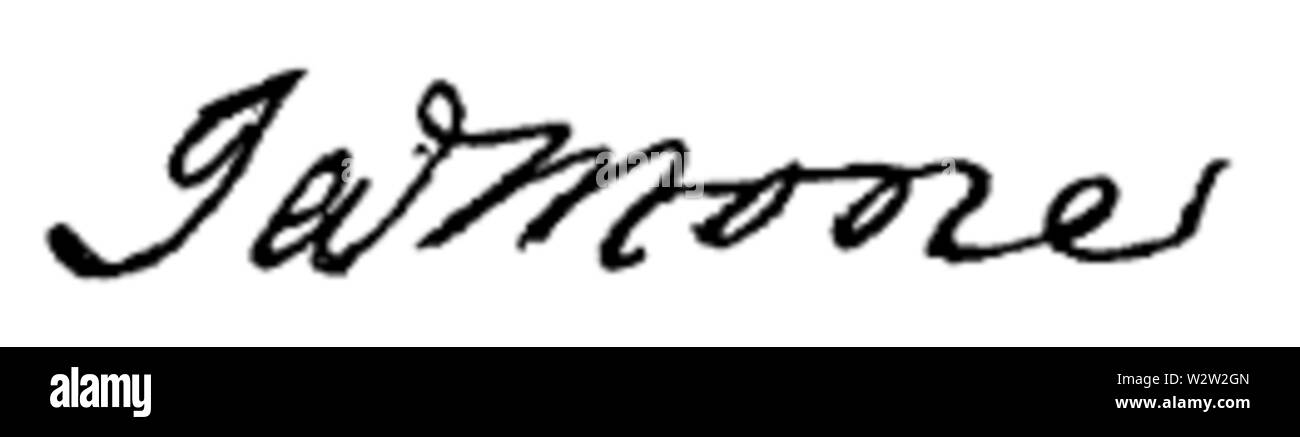 General James Moore signature Stock Photo - Alamy