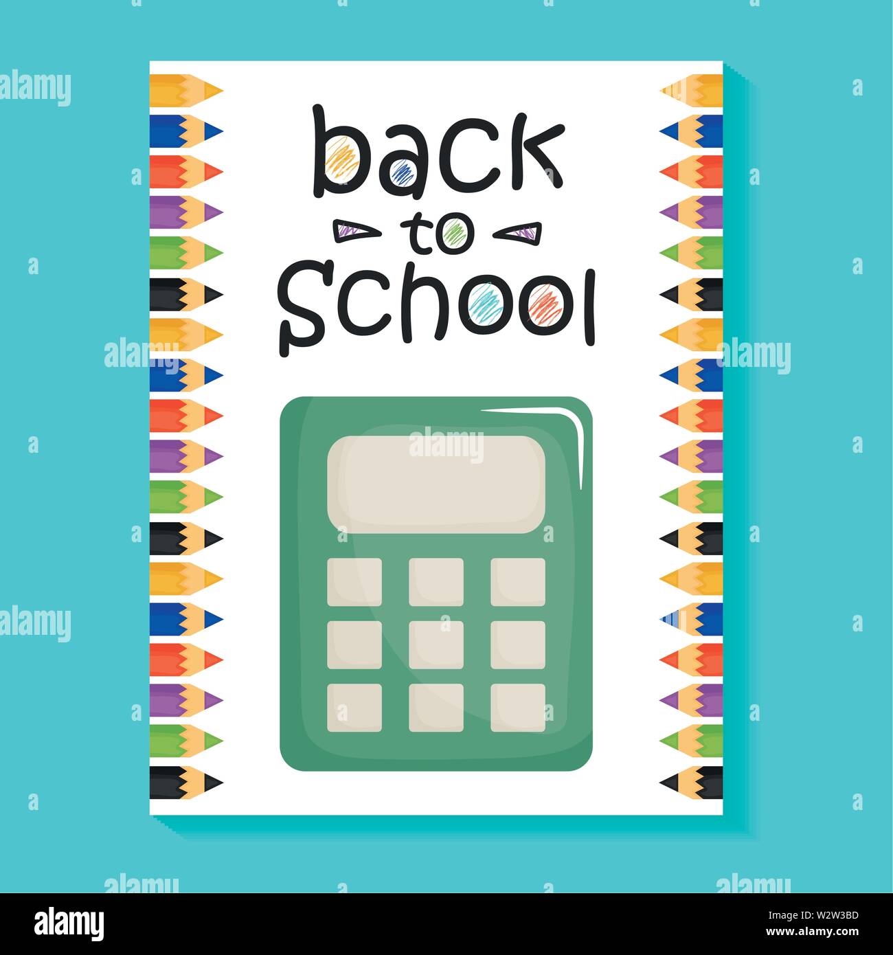 Pencils and calculator Stock Vector Images - Alamy