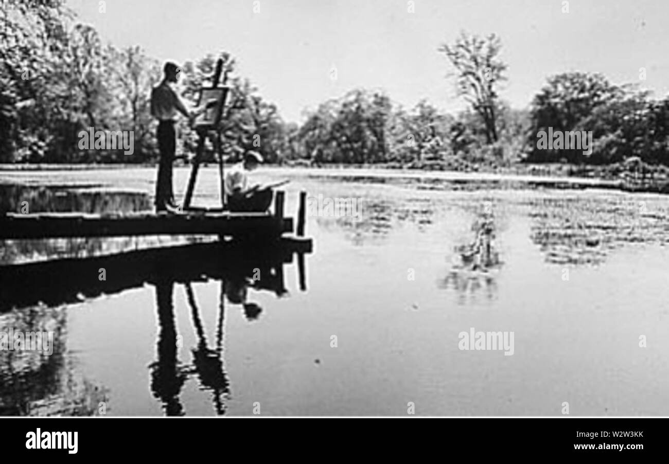 George School Pond 1894 Stock Photo - Alamy