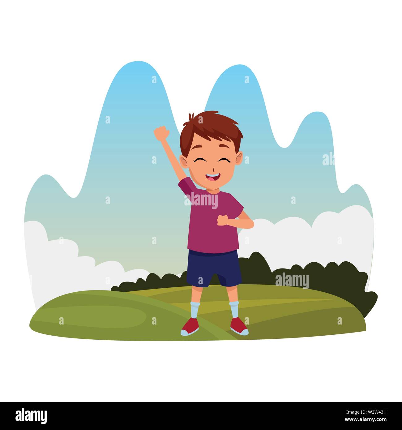 child having fun and playing cartoons Stock Vector Image & Art - Alamy