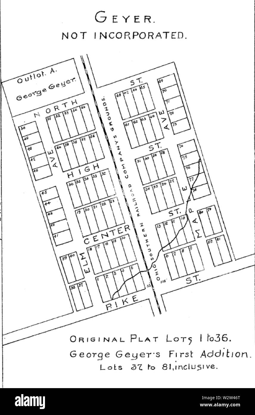 Geyer map 1898 Stock Photo - Alamy