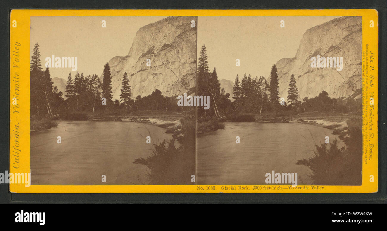 Glacial Rock, 3,900 feet high Yo Semite Valley, by John P Soule Stock ...