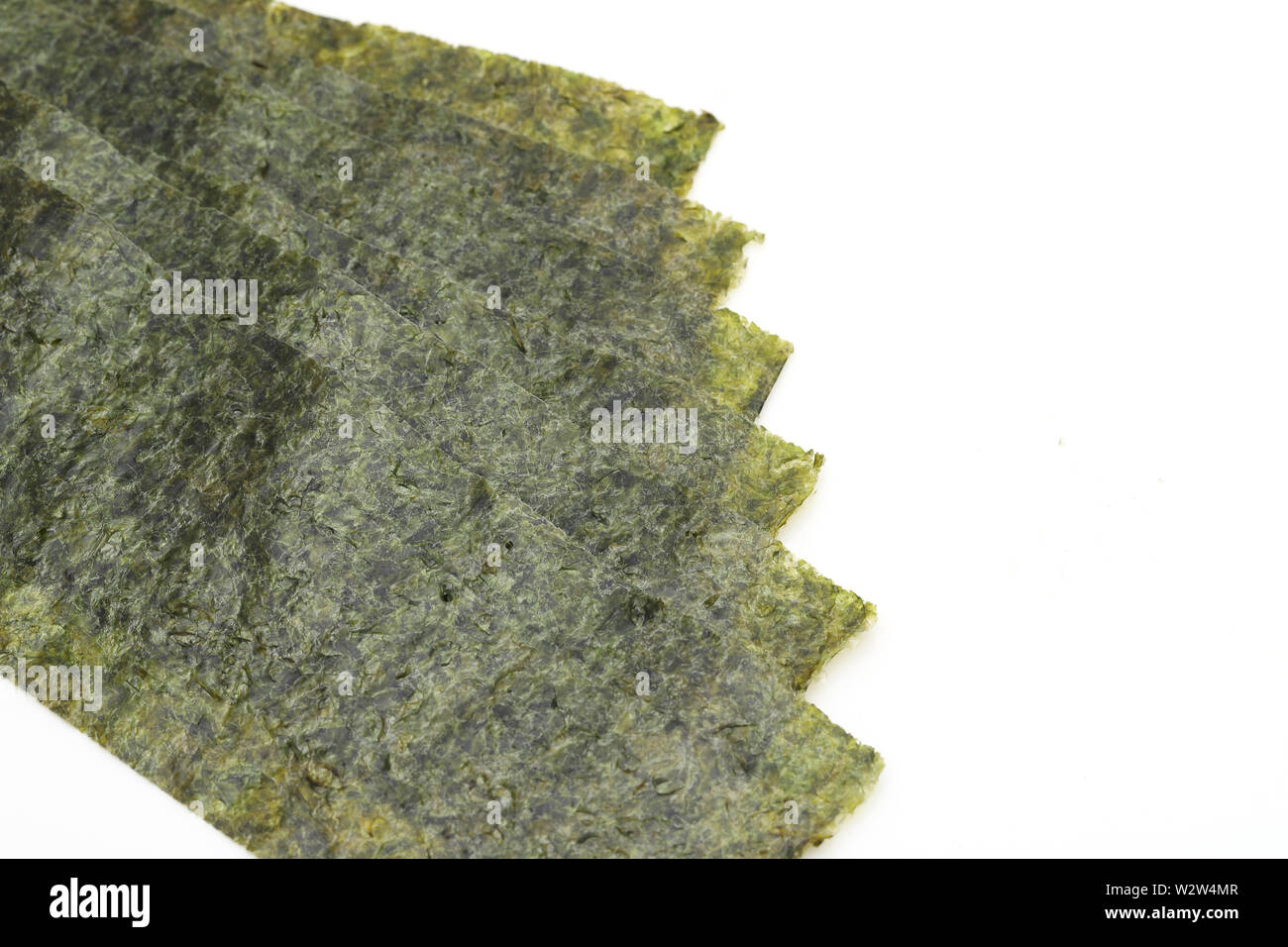 Japanese food, Nori dry seaweed sheets on white background Stock Photo ...