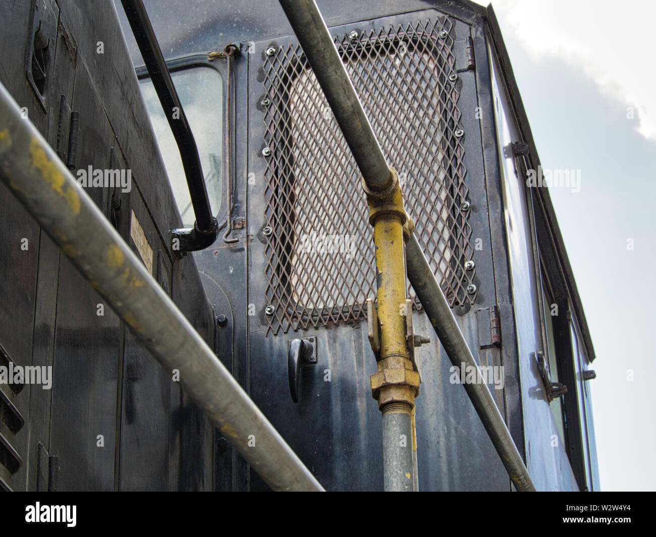 EDM Railroad switcher engine up close abstract Stock Photo - Alamy