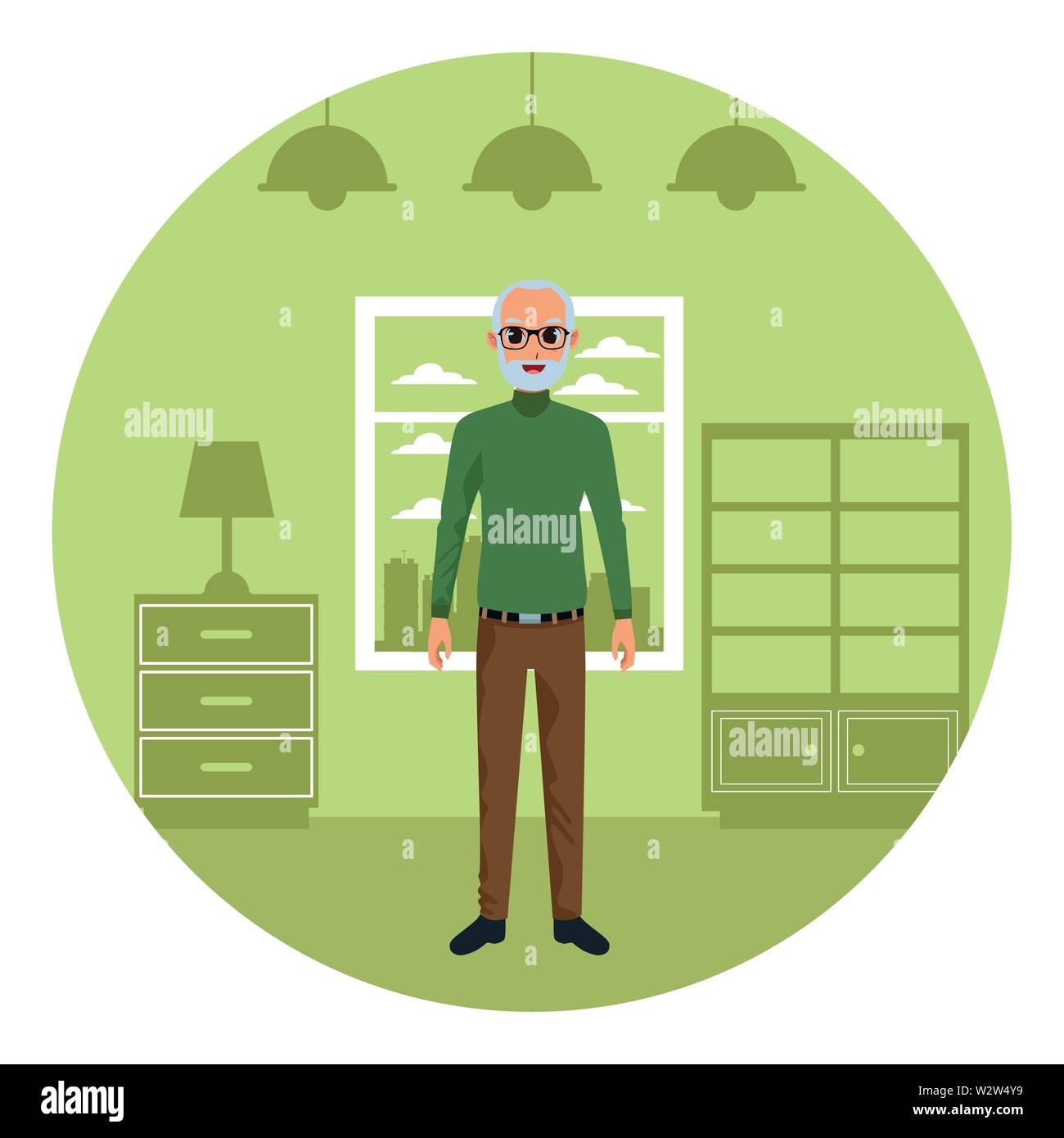 old man smiling and happy cartoons Stock Vector Image & Art - Alamy
