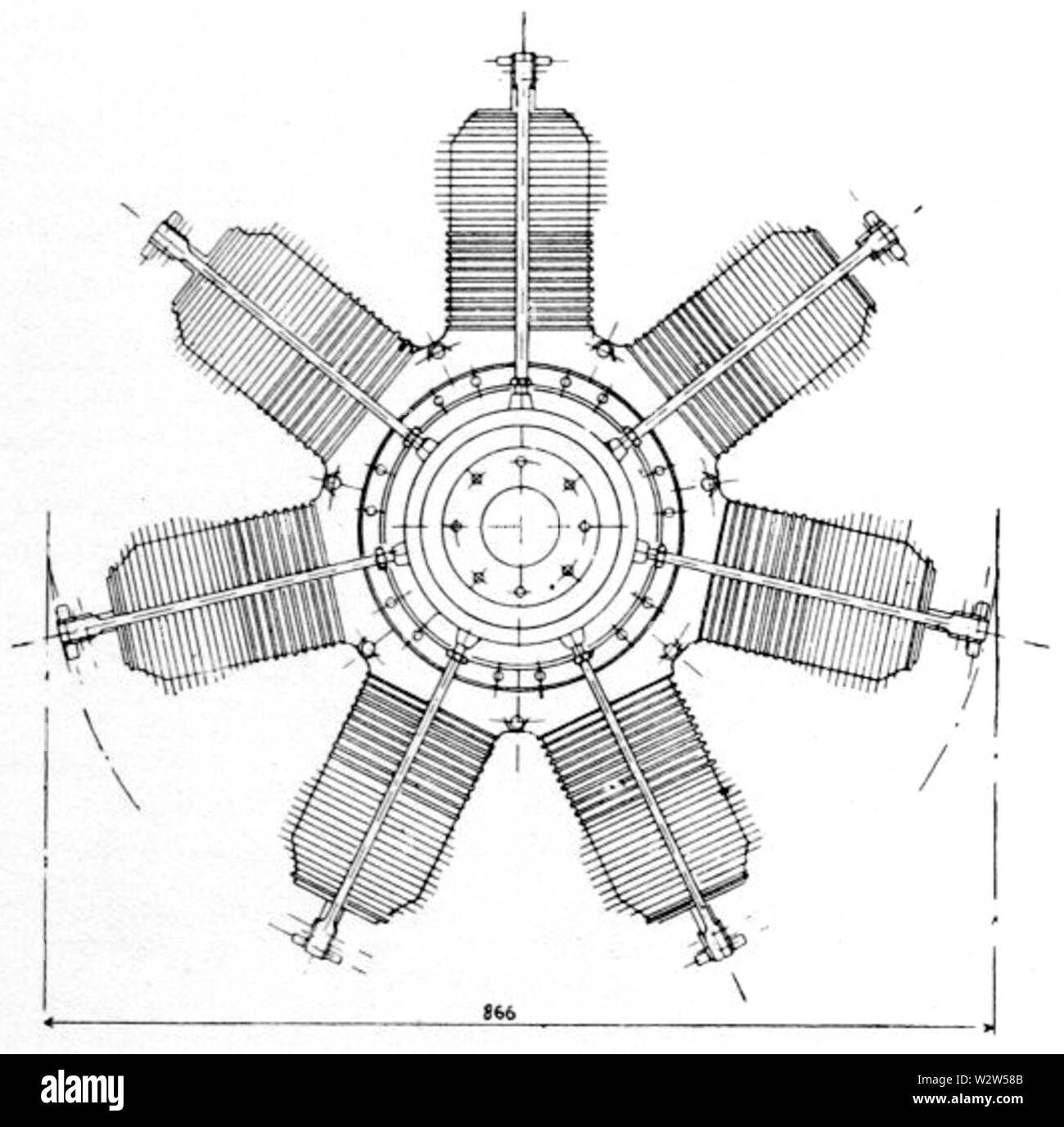 Gnome Sigma front elevation - Moteurs Gnome October 1913 Stock Photo ...