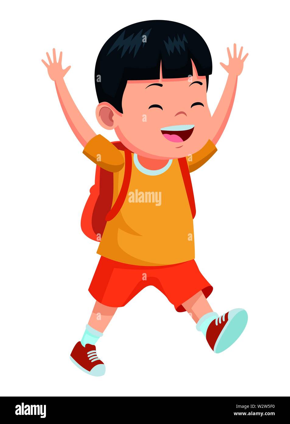 School boy smiling with backpack Stock Vector Image & Art - Alamy