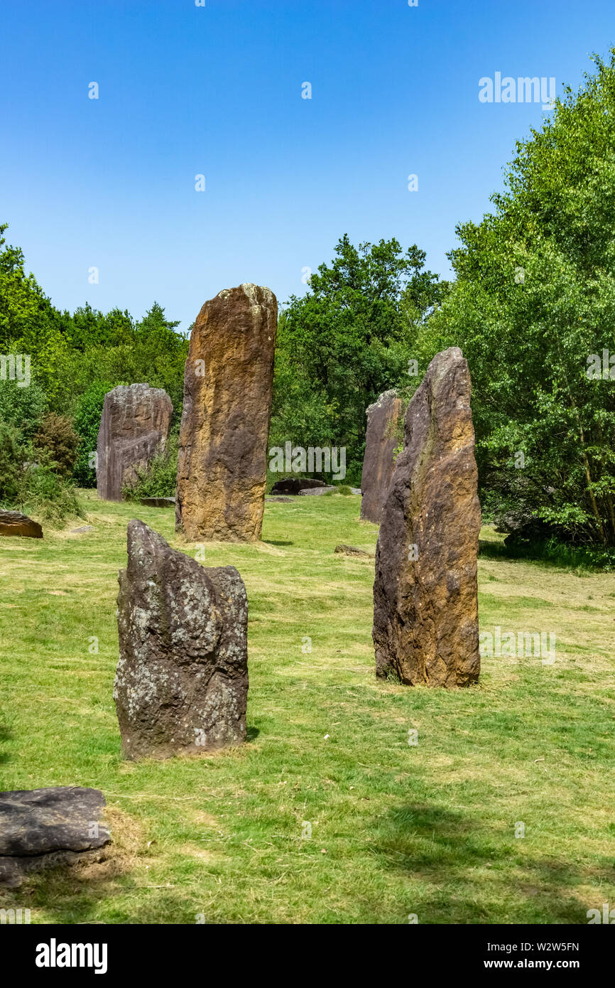 Neolithic Celtic standing stones or menhirs, Monteneuf, Broceliande ...
