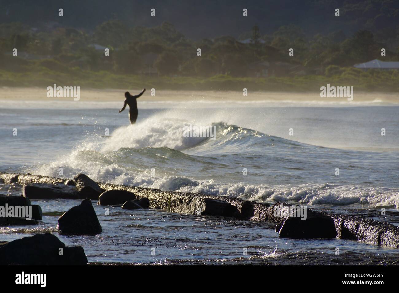 Surfing off Bellambi Point Australia Stock Photo - Alamy