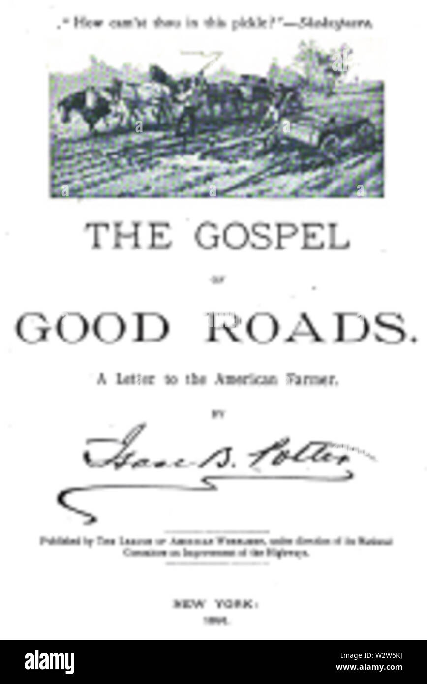 Gospel Of Good Roads Cover Page 1891 Stock Photo - Alamy