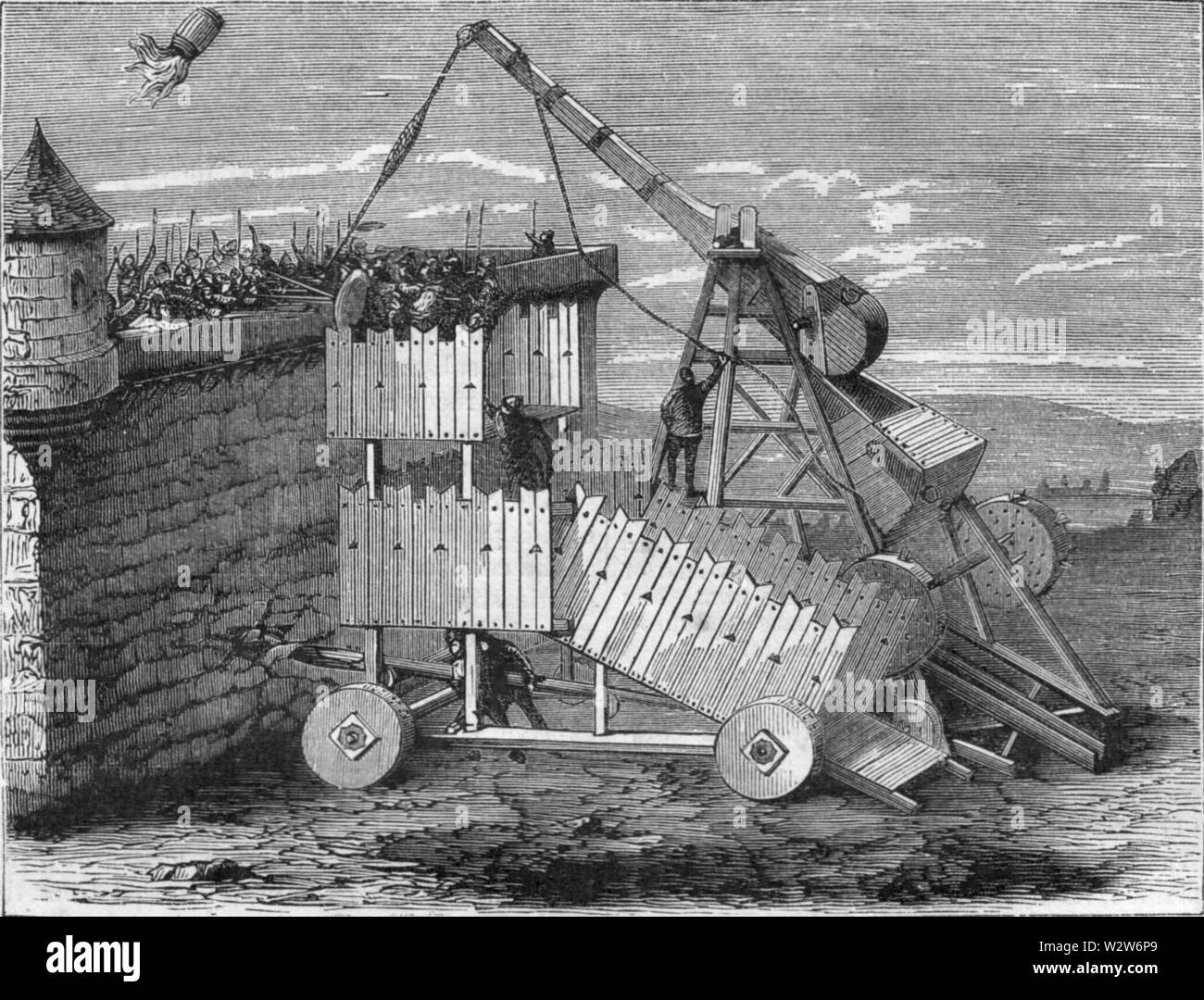 Greek Fire Catapult (Harper's Engraving Stock Photo - Alamy