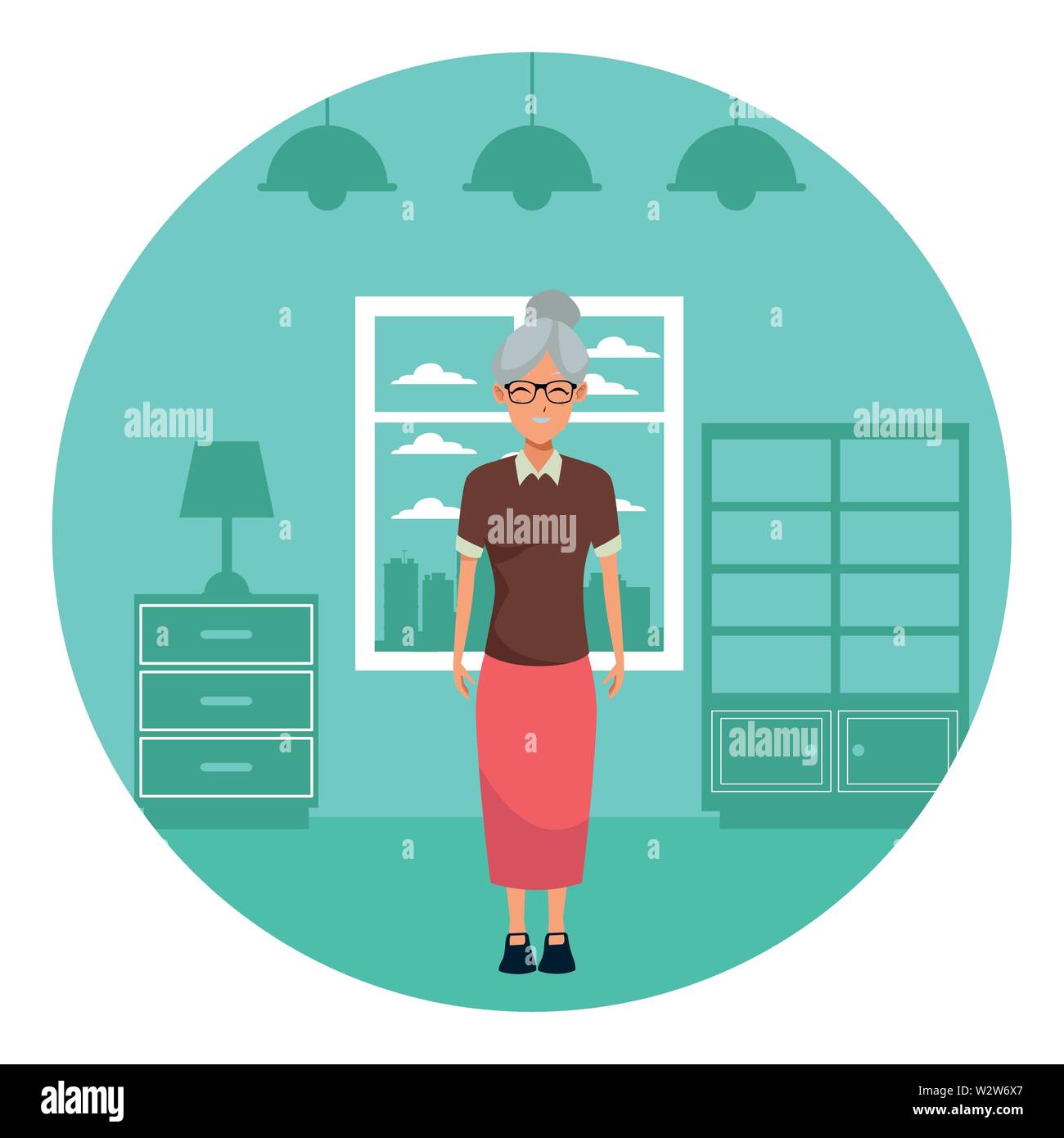 old woman smiling and happy cartoons Stock Vector Image & Art - Alamy