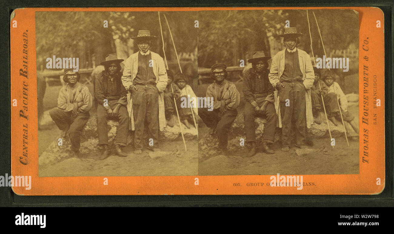 Group of Piute Indians, by Thomas Houseworth & Co Stock Photo - Alamy