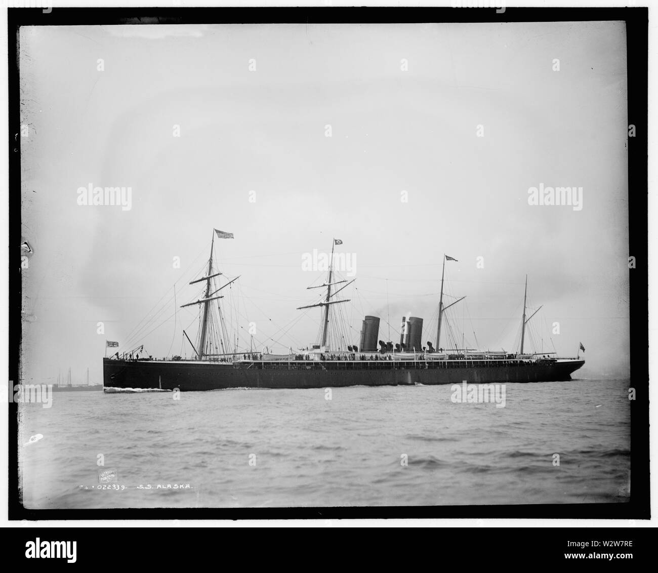 The ocean liner SS Alaska (1881) photographed circa 1890s in or near ...